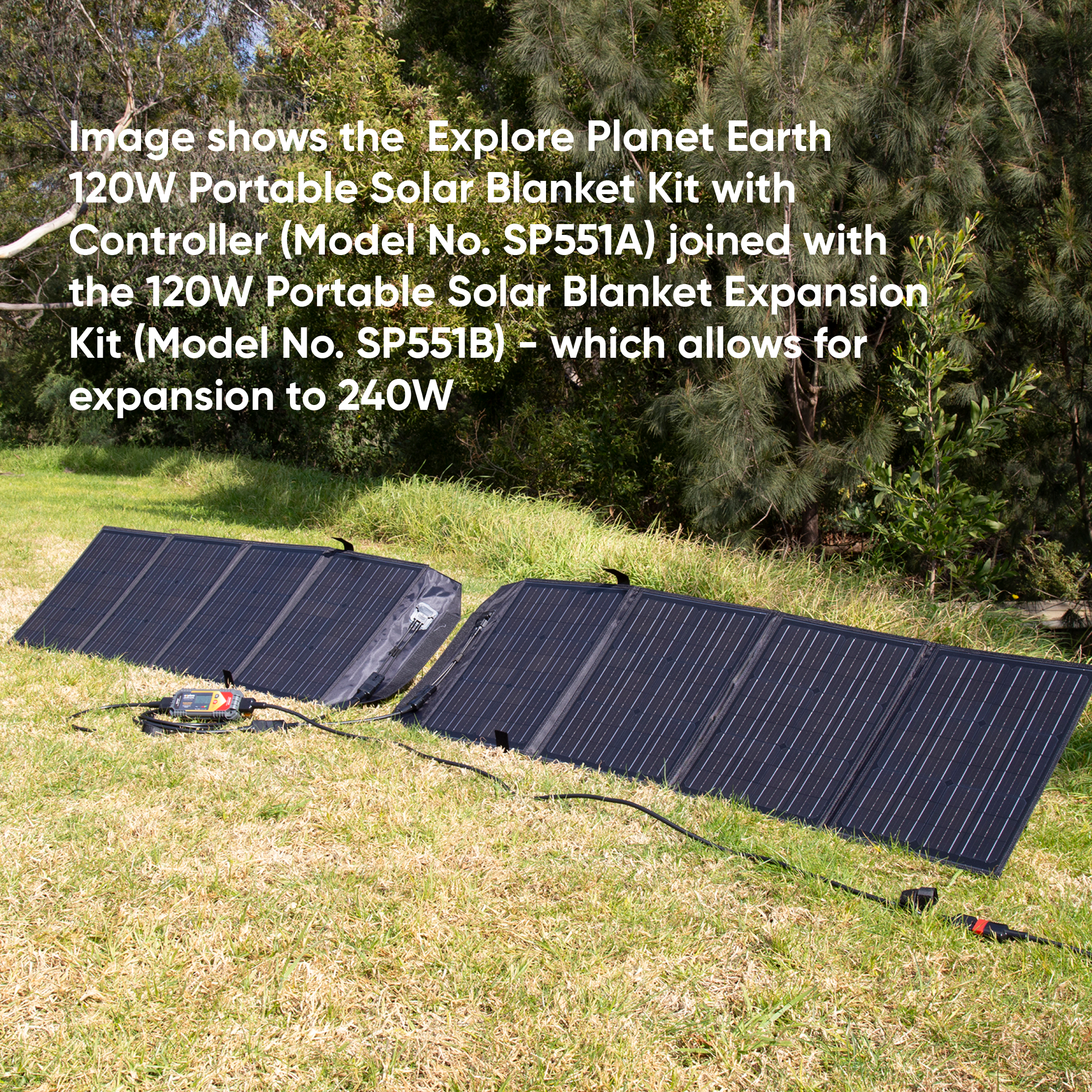 120W Portable Solar Blanket Kit with Controller
